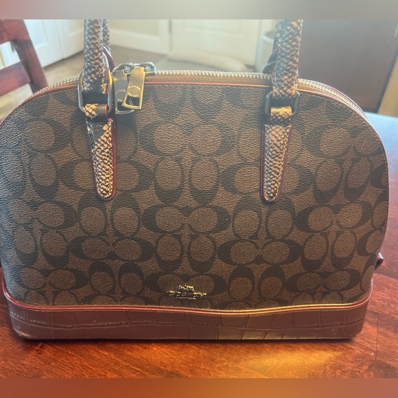 Coach | Bags | Coach Signature Exotic Mix Trim Sierra Satchel Bag ...